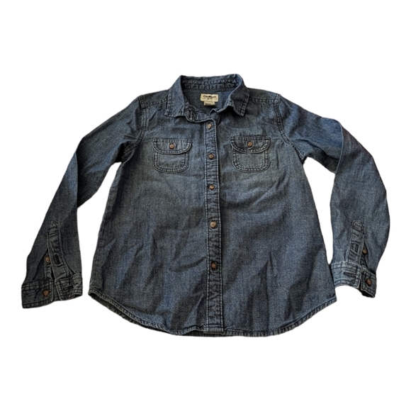 OshKosh B'gosh | Shirts & Tops | Oshkosh Dark Blue Denim Buttondown ...